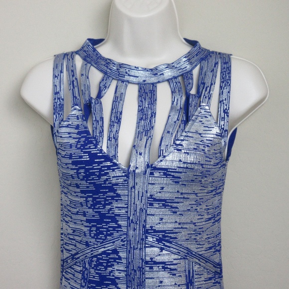 Sara Boo | Dresses | Sara Boo Royal Blue Metallic Bodycon Dress Size S ...
